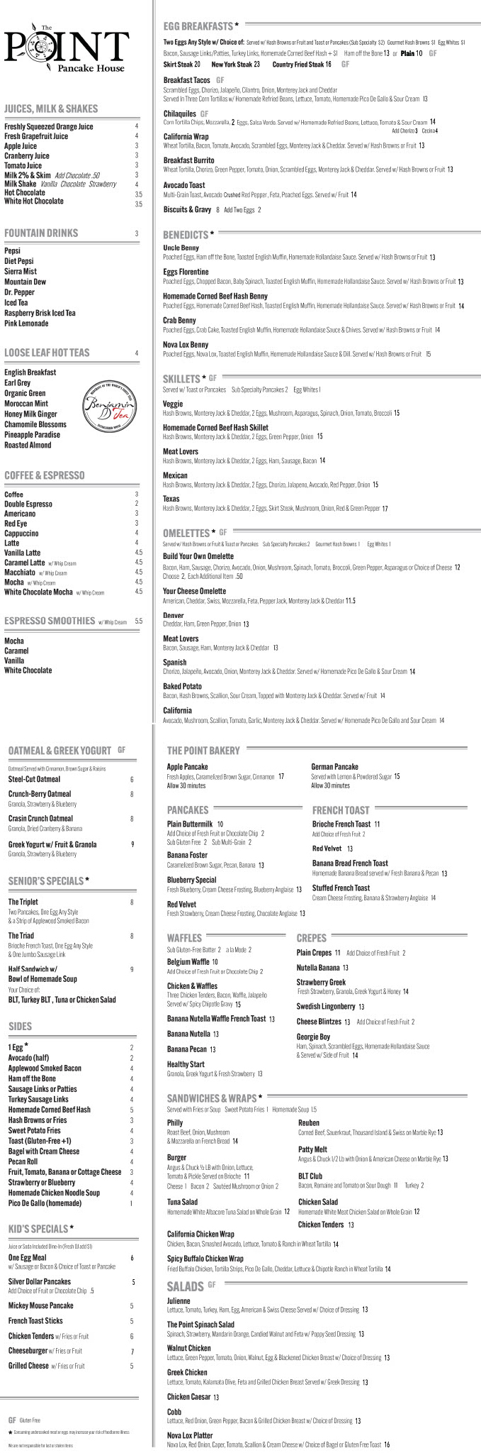 Menu – The Point Pancake House
